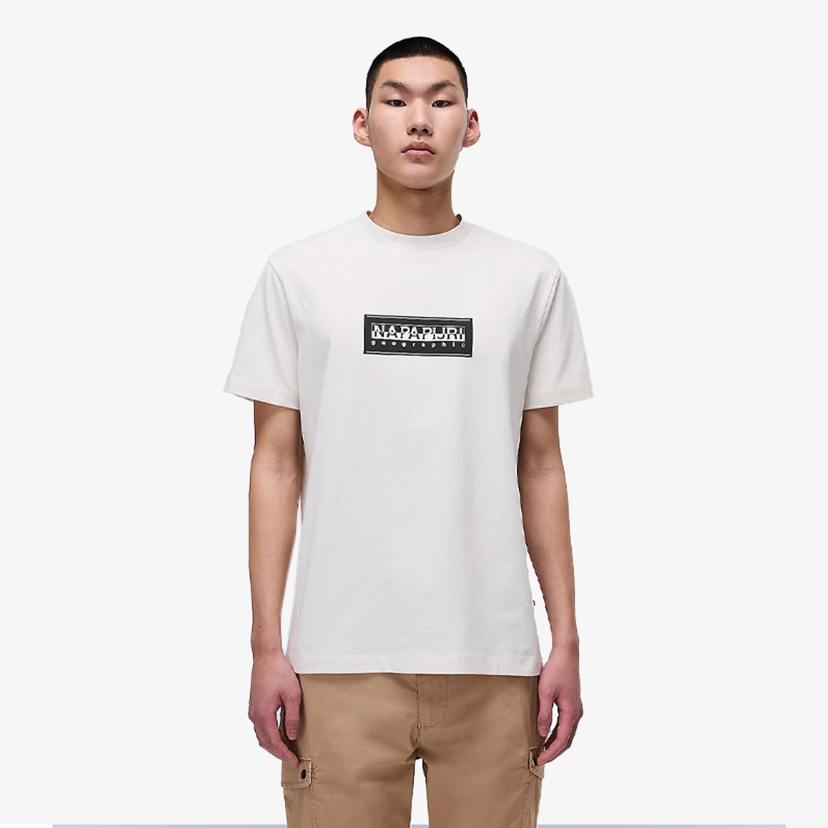 Napapijri Маица S-BOX LOGO SS N1A WHITE WHISPER | Buzz - Online Shop